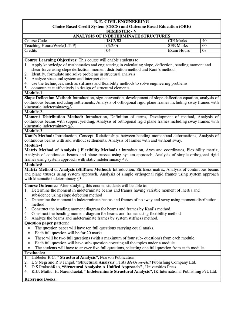 AIS Syllabus | PDF | Beam (Structure) | Mechanical Engineering