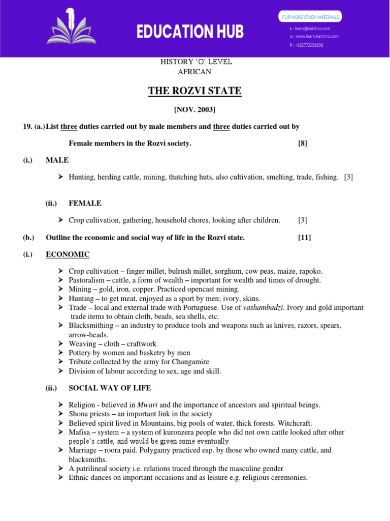 Rozvi State PDF | PDF