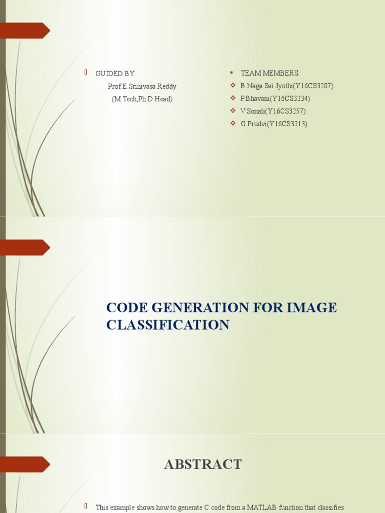 Code Generation For Image Classification | PDF | Statistical ...