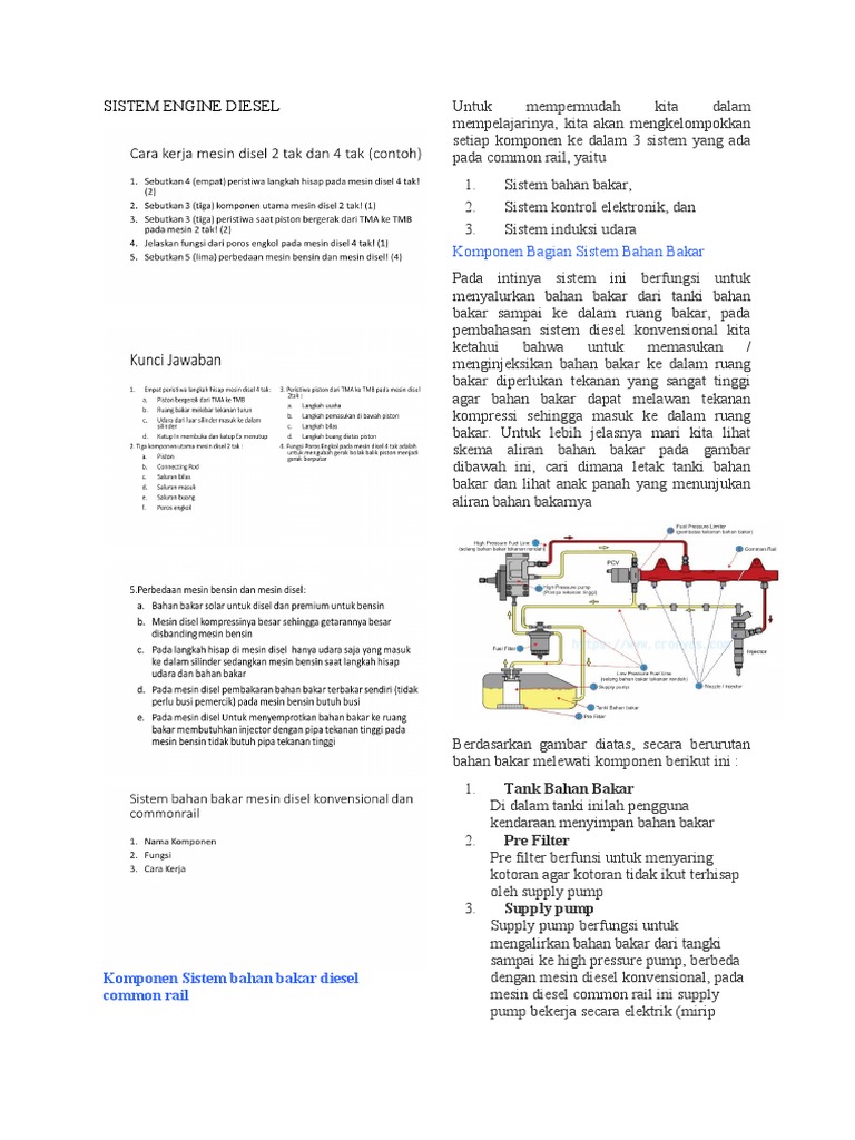 Sistem Engine Diesel | PDF | Sains & Matematika