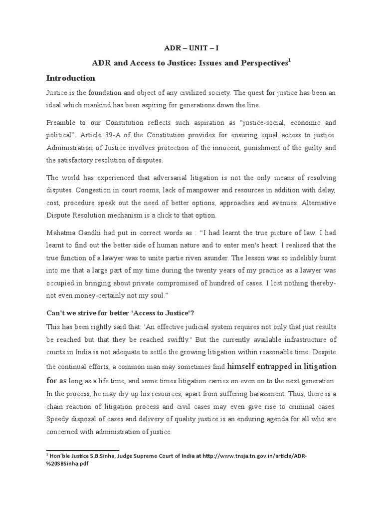 ADR (Clinical) Unit 1 and Unit 2 | PDF | Alternative Dispute Resolution | Arbitration