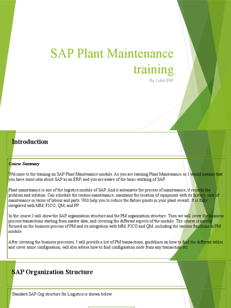 SAP PM Training Overview | PDF | Enterprise Resource Planning | Systems ...