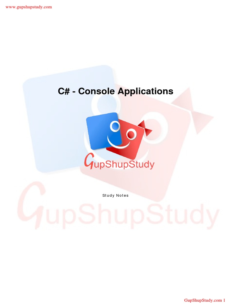 C# - Console Applications: Study Notes | PDF | C Sharp (Programming ...