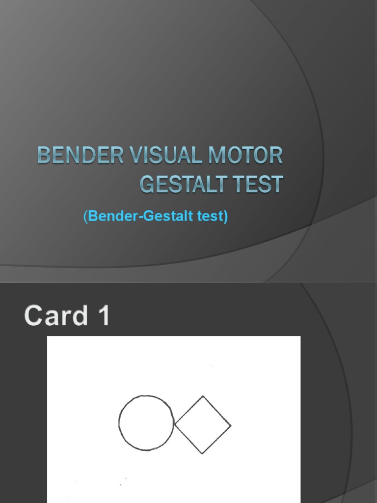 Bender Visual Motor Gestalt Test | PDF