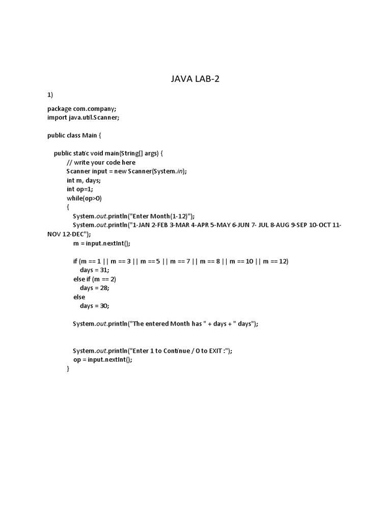 Java Lab | PDF | Notation | Computer Programming Java Lab | PDF | Notation | Computer Programming