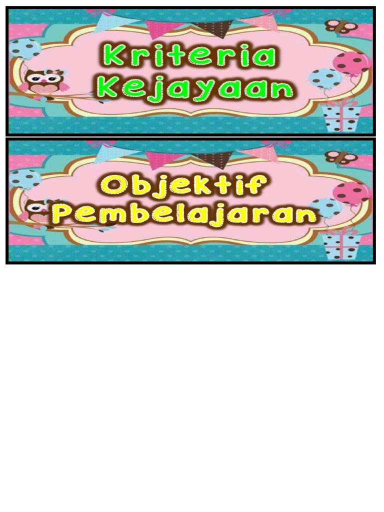 label objektif pembelajaran - Paul Quinn