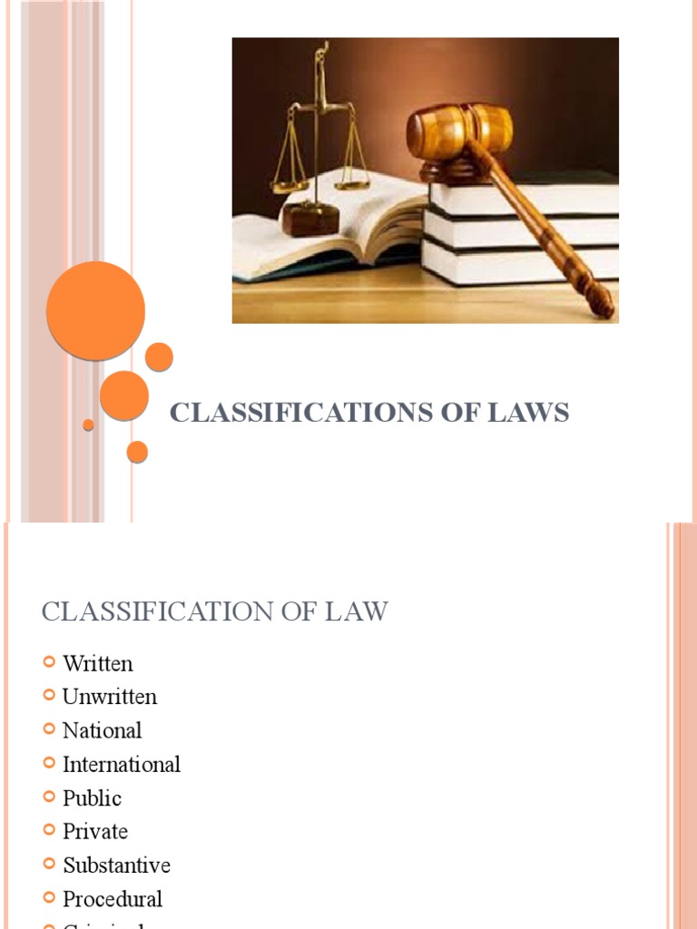 Types and Classifications of Laws | PDF