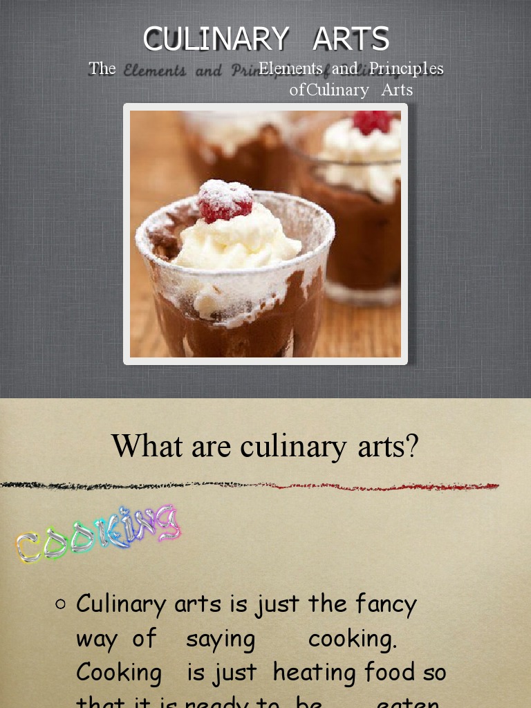 Culinary Arts: The Elements and Principles Ofculinary Arts | PDF ...