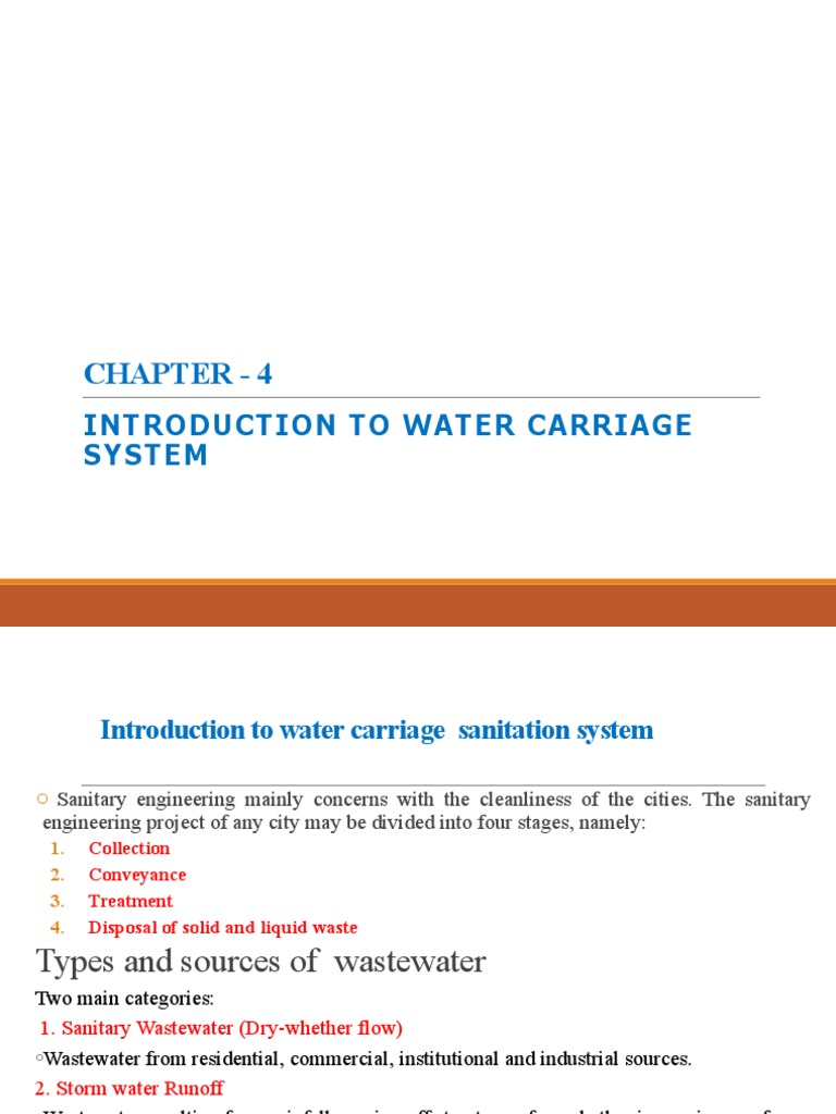 Chapter - 4: Introduction To Water Carriage System | PDF | Sanitary ...