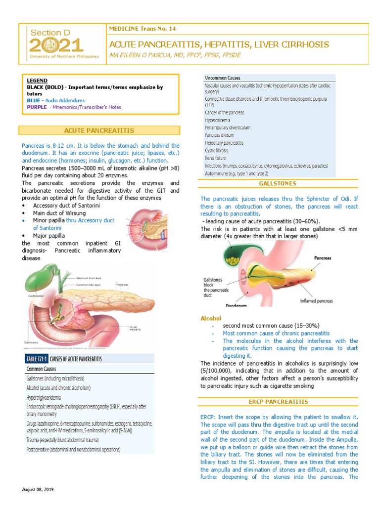 Acute Pancreatitis Causes & Diagnosis | PDF | Hepatitis B | Hepatitis