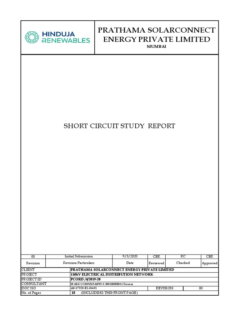Prathama Solarconnect Energy Private Limited: Short Circuit Study ...