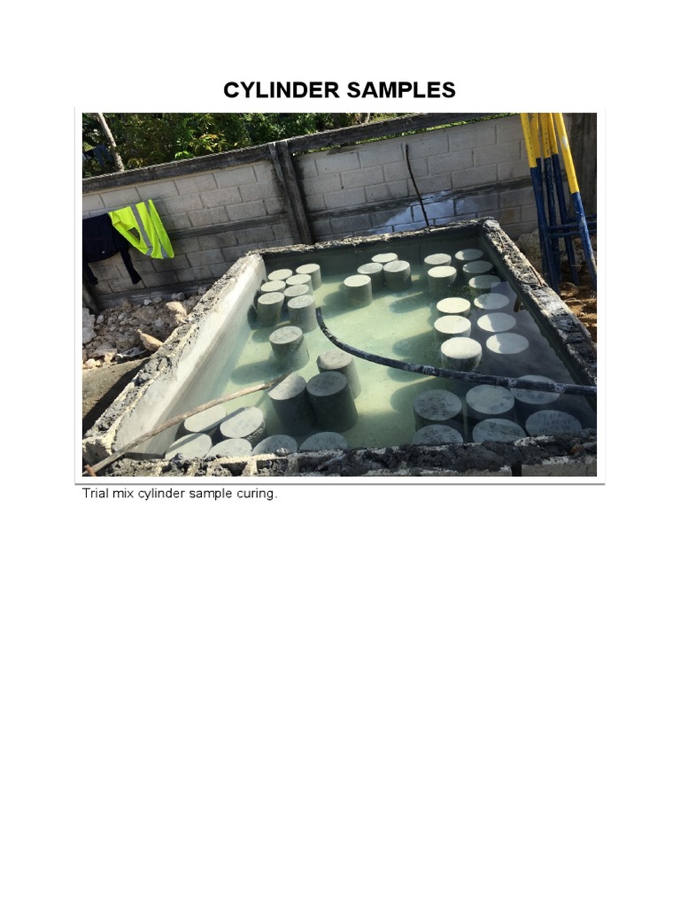 Cylinder Samples: Trial Mix Cylinder Sample Curing | PDF