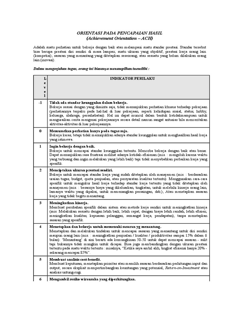 Kamus Kompetensi | PDF