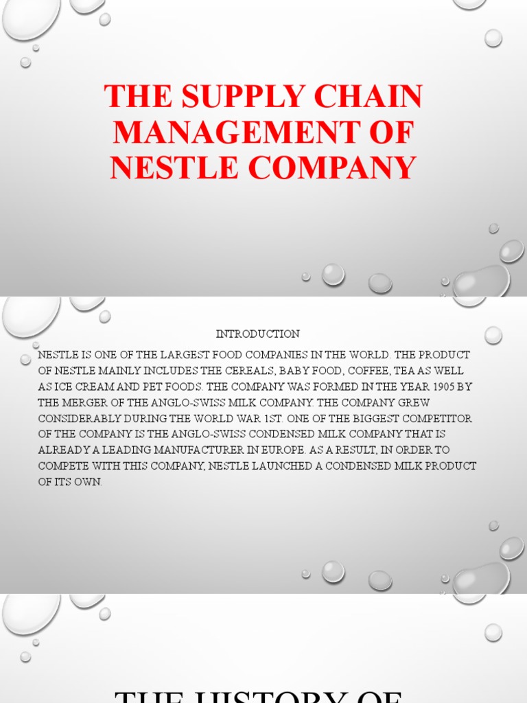 The Supply Chain Management of Nestle Company | PDF | Nestlé | Logistics