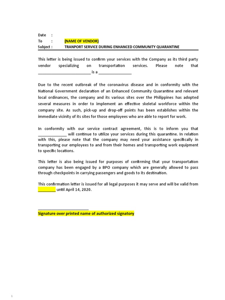 Letter To Third Party Vendors Rev | PDF