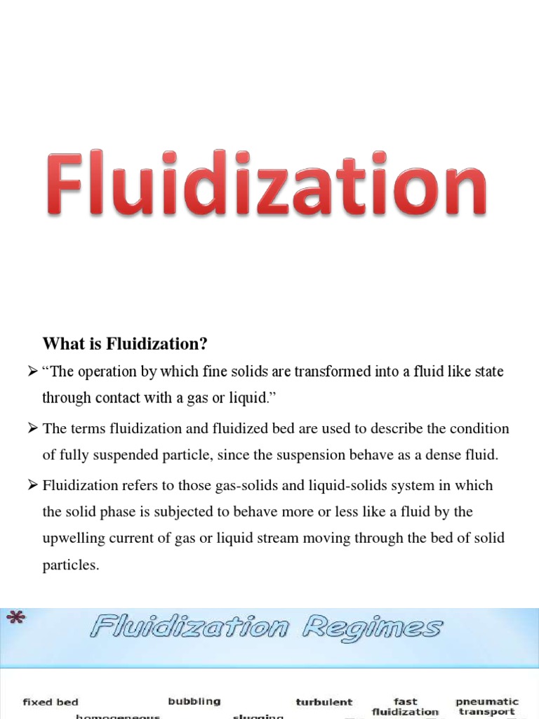 Overview of Fluidization Concepts | PDF | Fluidization | Chemical Reactor
