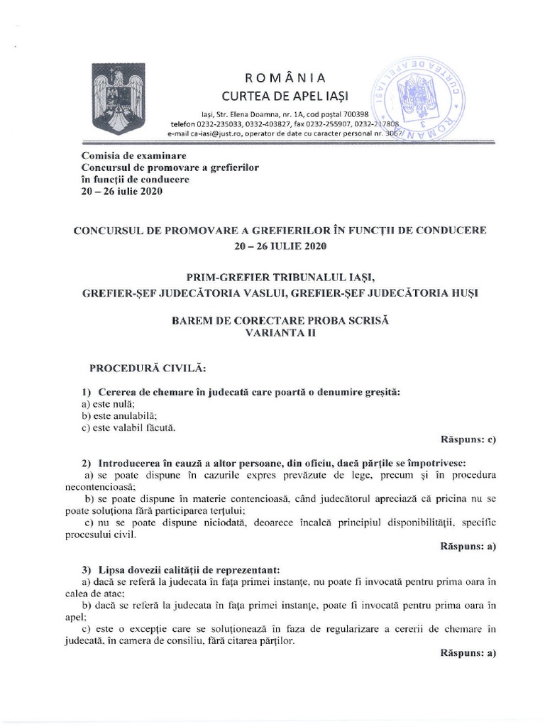 Barem Corectare Prim Gref | PDF