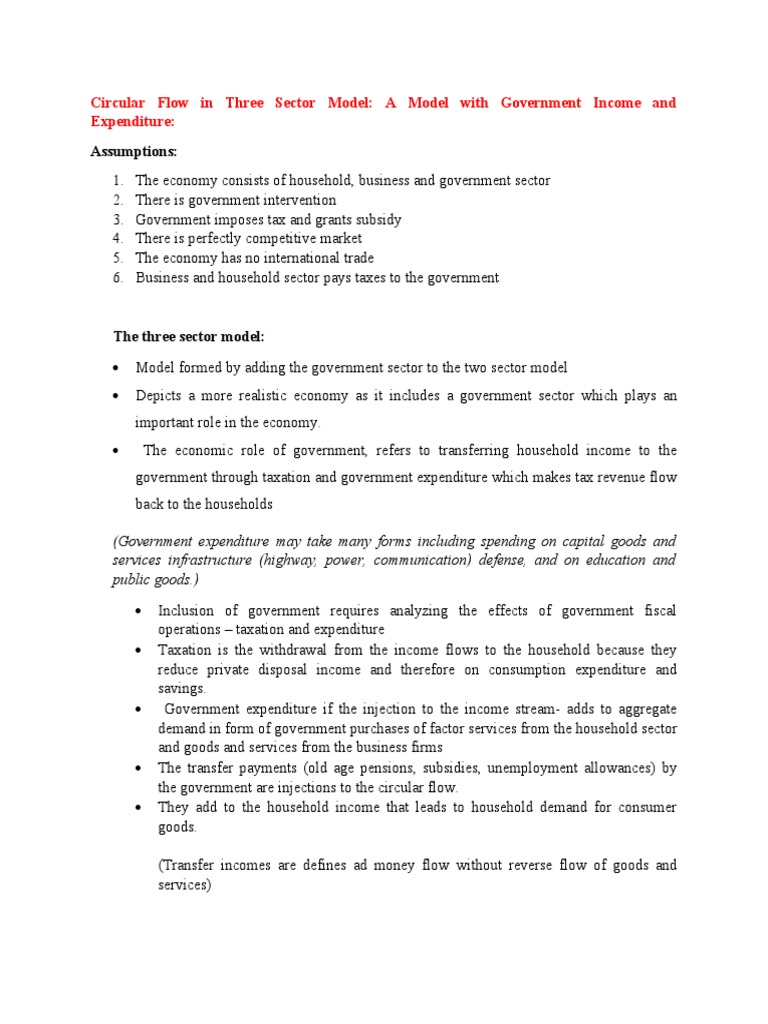 Circular Flow in Three Sector Model | PDF | Government Spending ...