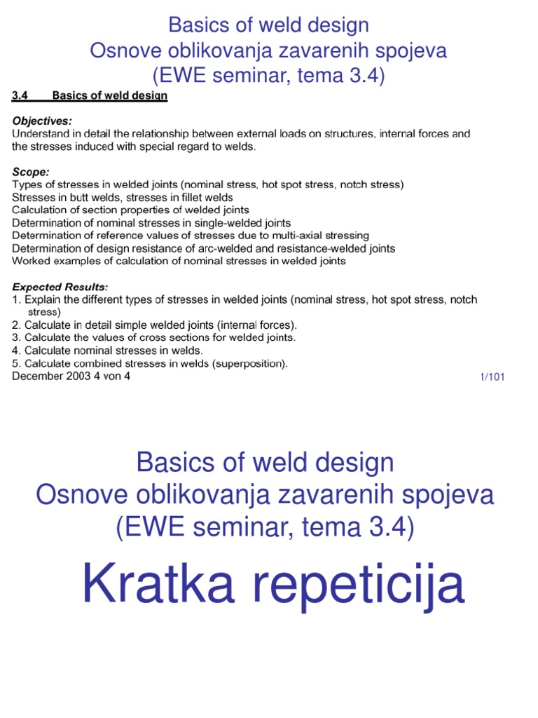 EWE 3 - 4 - Proracun Kutnih Zavarenih Spojeva - Final | PDF