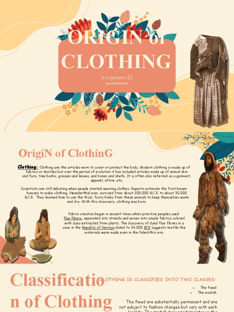 Origin and Evolution of Clothing | PDF | Clothing | Textiles