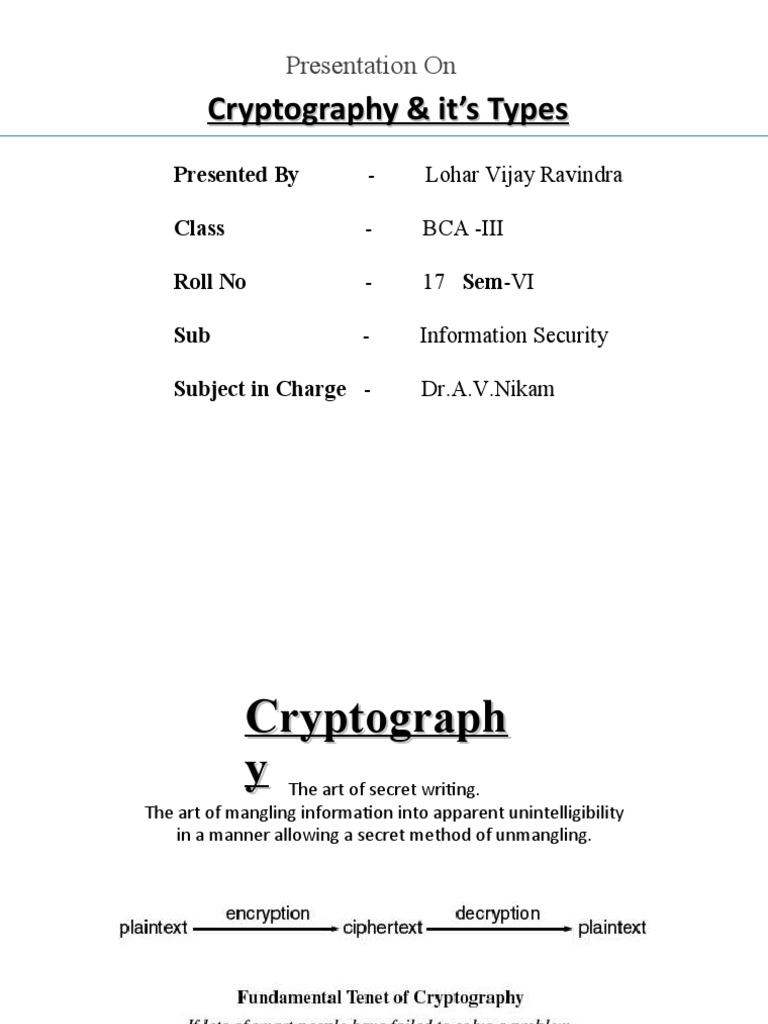 Cryptography & It's Types | PDF