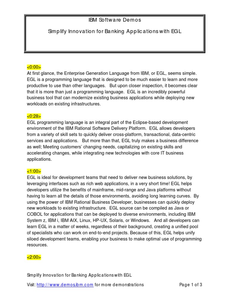 IBM Demo Simplify Innovation For Banking Applications With EGL-1-Dec08 ...