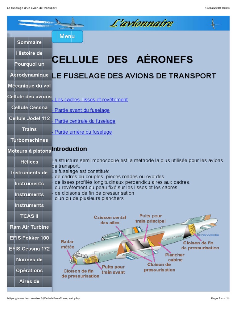 Le Fuselage D'un Avion de Transport PDF | PDF | Aile | Airbus