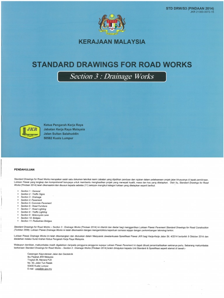 Standard Drawing For Road Works Section 3 DRAINAGE WORKS | PDF