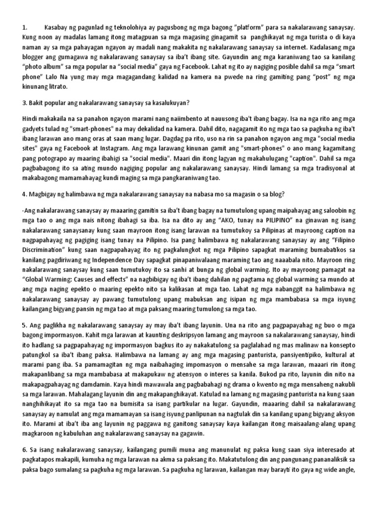 Bahagi Ng Sanaysay Na Palarawan - Huxley Sanaysay