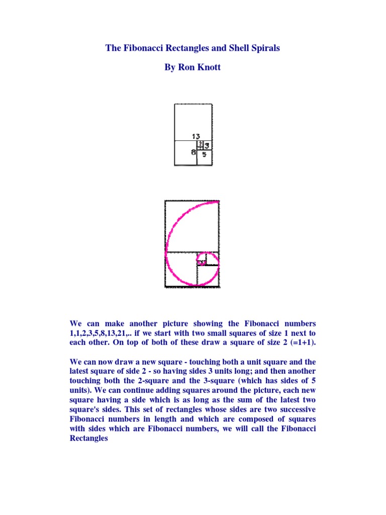 The Fibonacci Rectangles and Shell Spirals | Leaf | Solar System