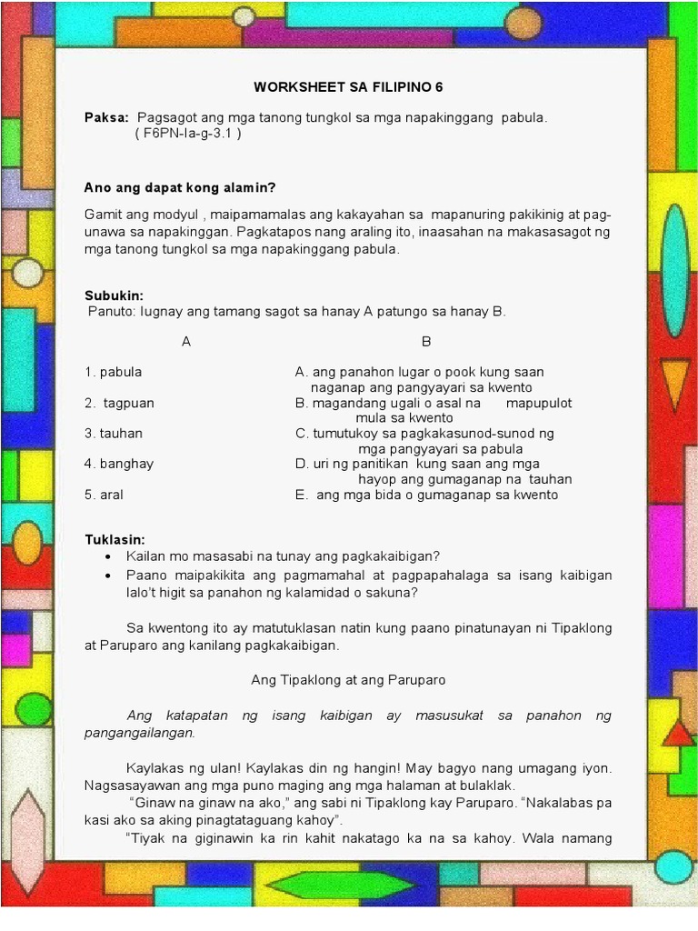 Worksheet Melc 1 | PDF
