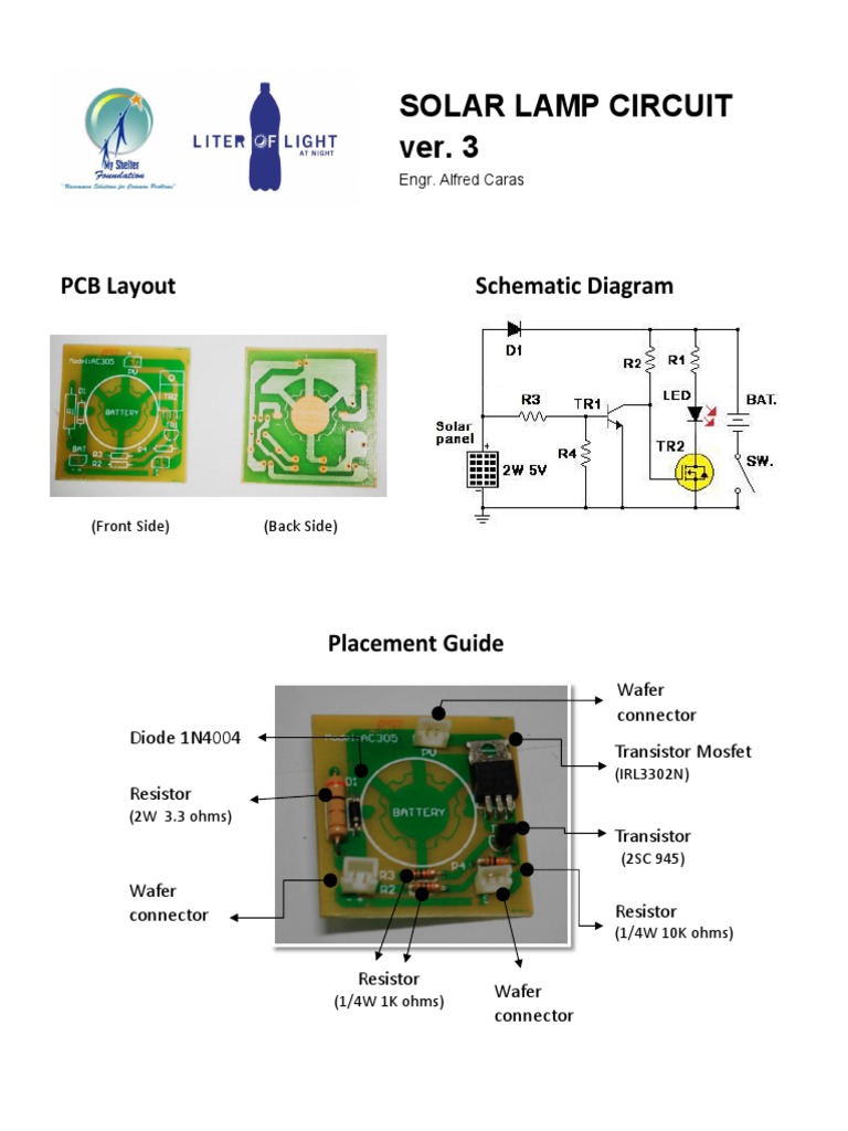 Solar Lamp Circuit Schematic Guide | PDF