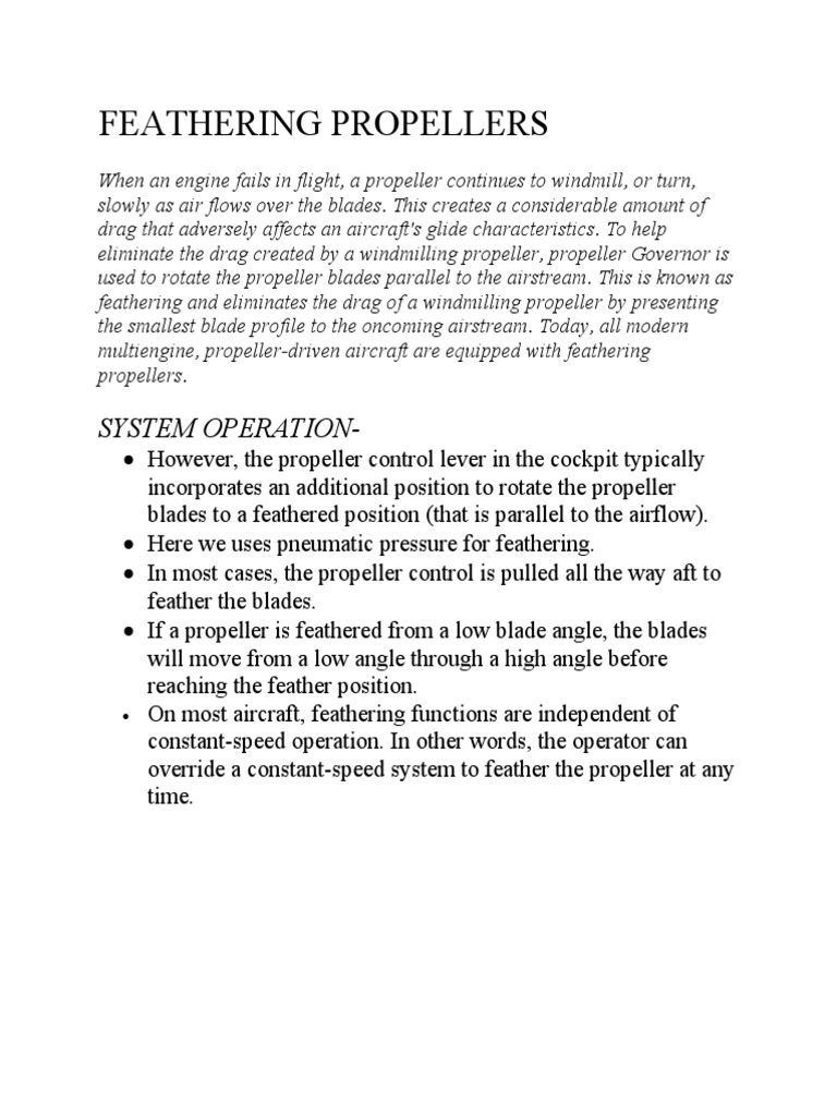 Feathering Propellers Explained | PDF | Business | Computers