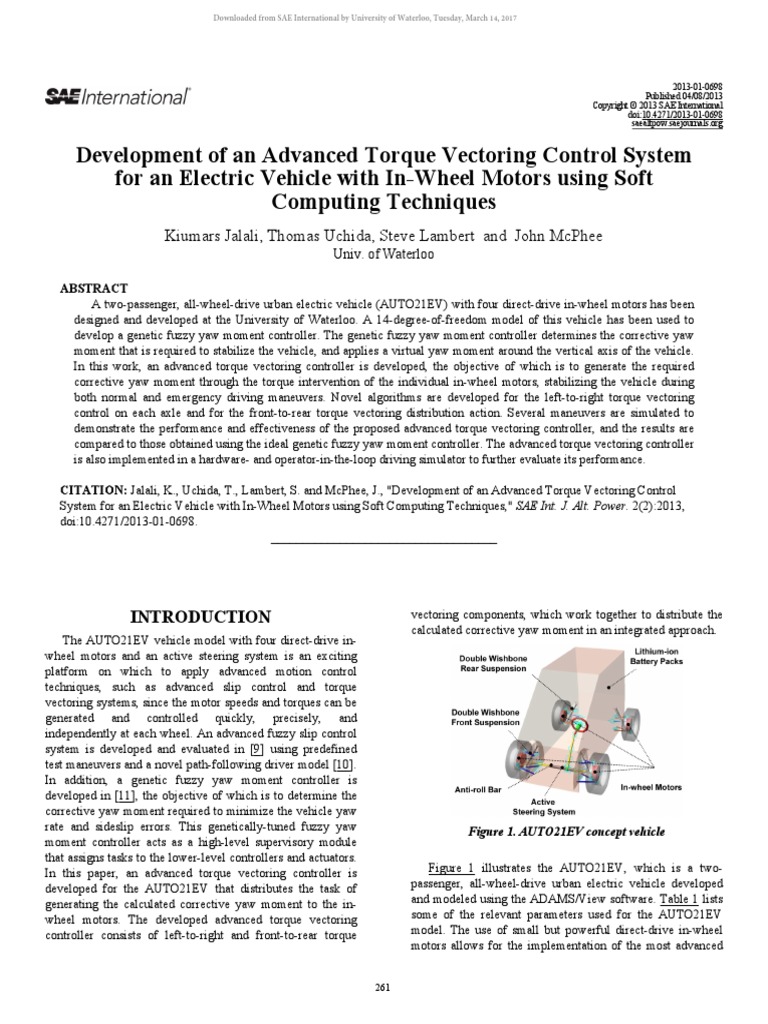 Development of An Advanced Torque Vectoring Control System For An ...