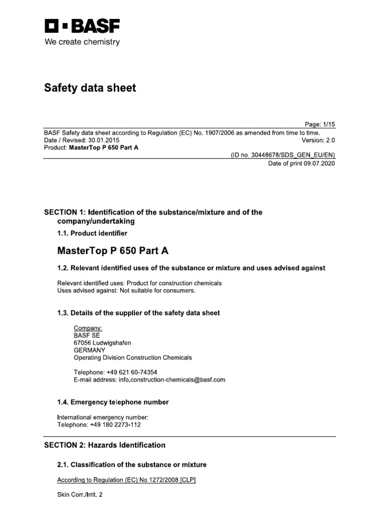 MasterTop P 650 Part A PDF | PDF