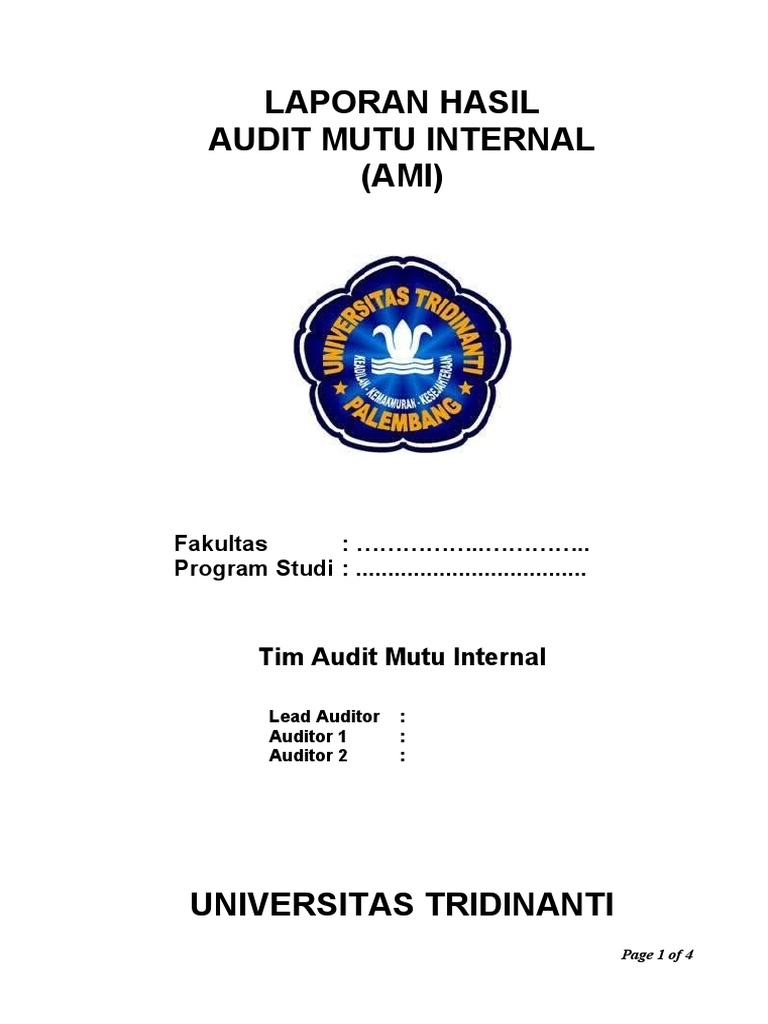 Laporan Audit Mutu Internal Prodi | PDF