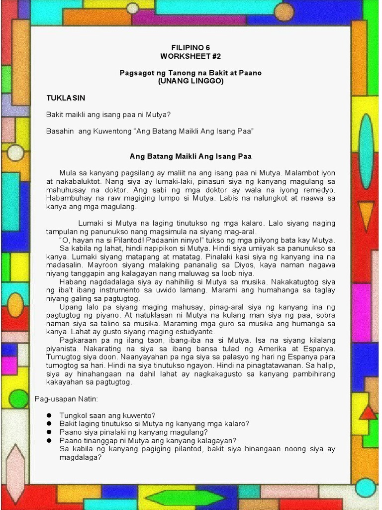 Worksheet Melc 2 | PDF