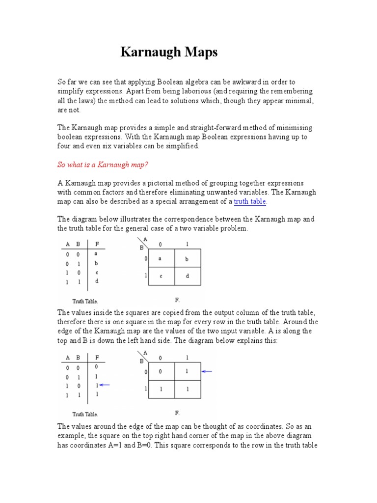 Karnaugh Maps: So What Is A Karnaugh Map? | PDF | Mathematical Analysis | Algebra