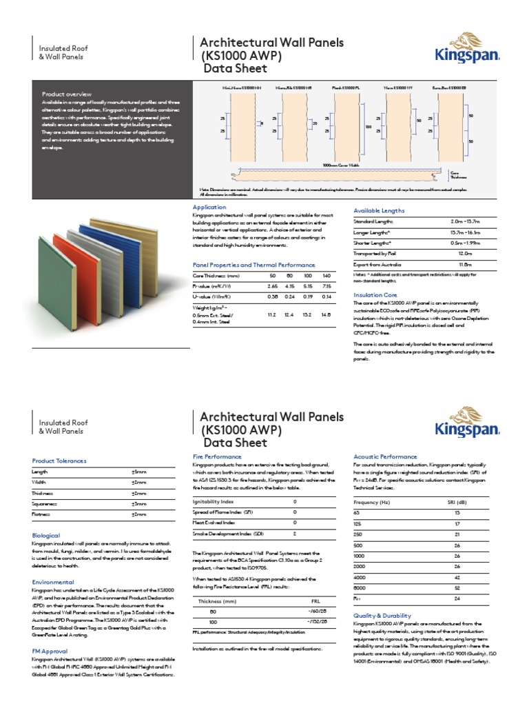 Kinspan DataSheet AWP 201708 PDF | PDF | Wall | Building Insulation