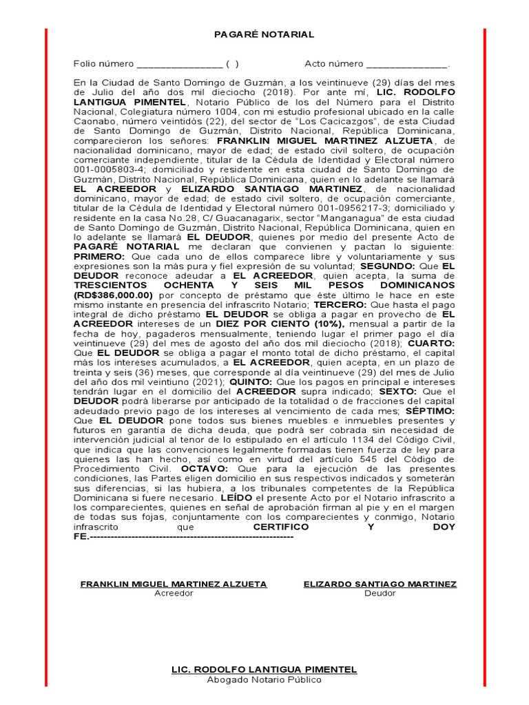 PAGARÉ NOTARIAL - Cachucha | PDF | Pagos | Gobierno