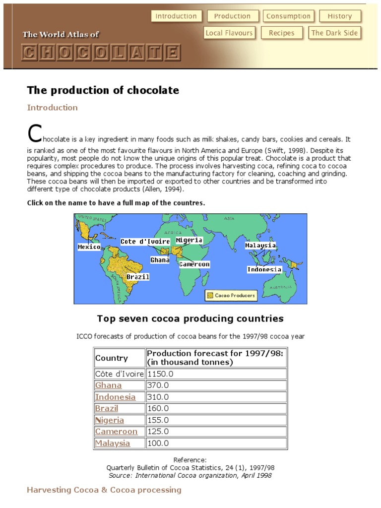 Chocolate Production Process Explained | PDF | Cocoa Bean | Types Of ...