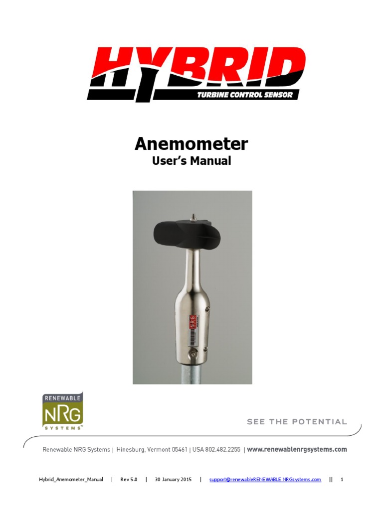 Anemometer: User's Manual | PDF | Power Supply | Cargo