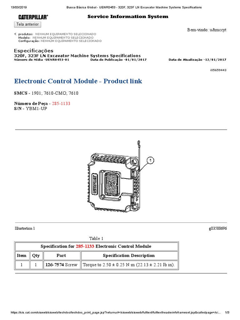 Electronic Control Module - Product Link: Especificações | PDF