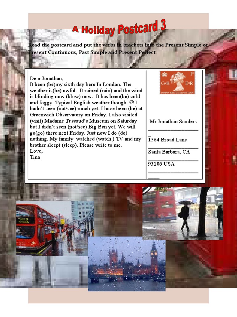 Holiday Postcard 3 Fun Activities Games Reading Comprehension Exercis ...