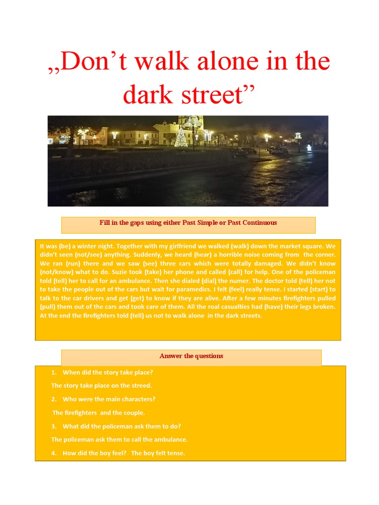 Past Simple and Past Continuous in Contrast Grammar Drills Reading ...