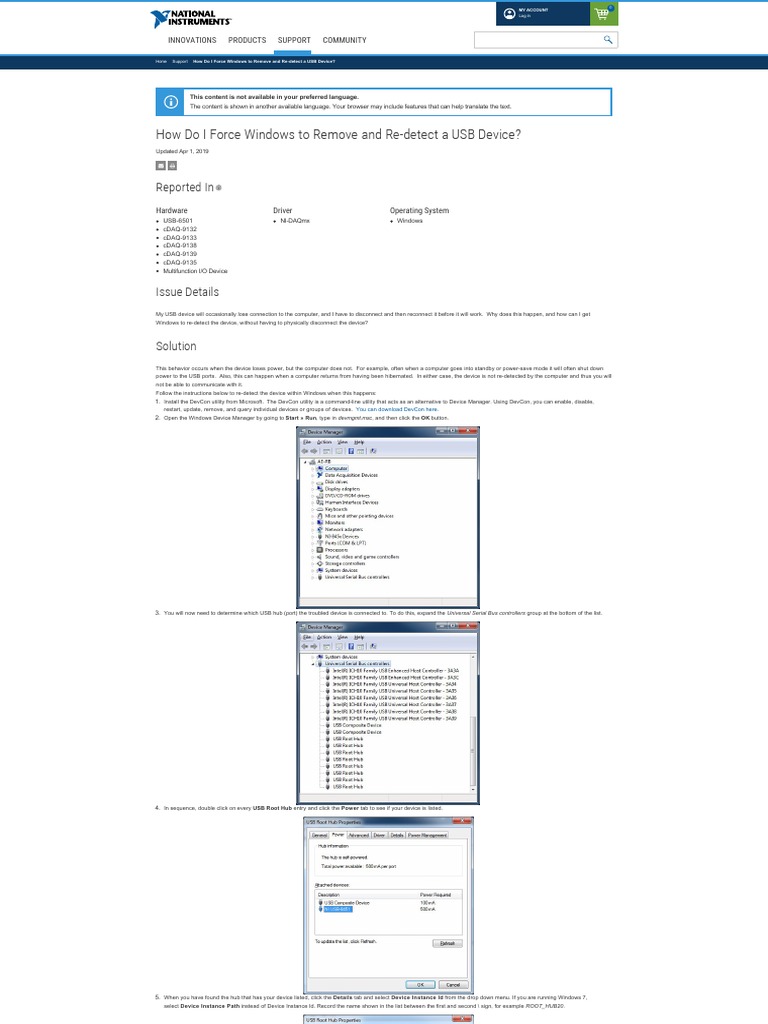 How Do I Force Windows To Remove and Re-Detect A USB Device? | PDF ...