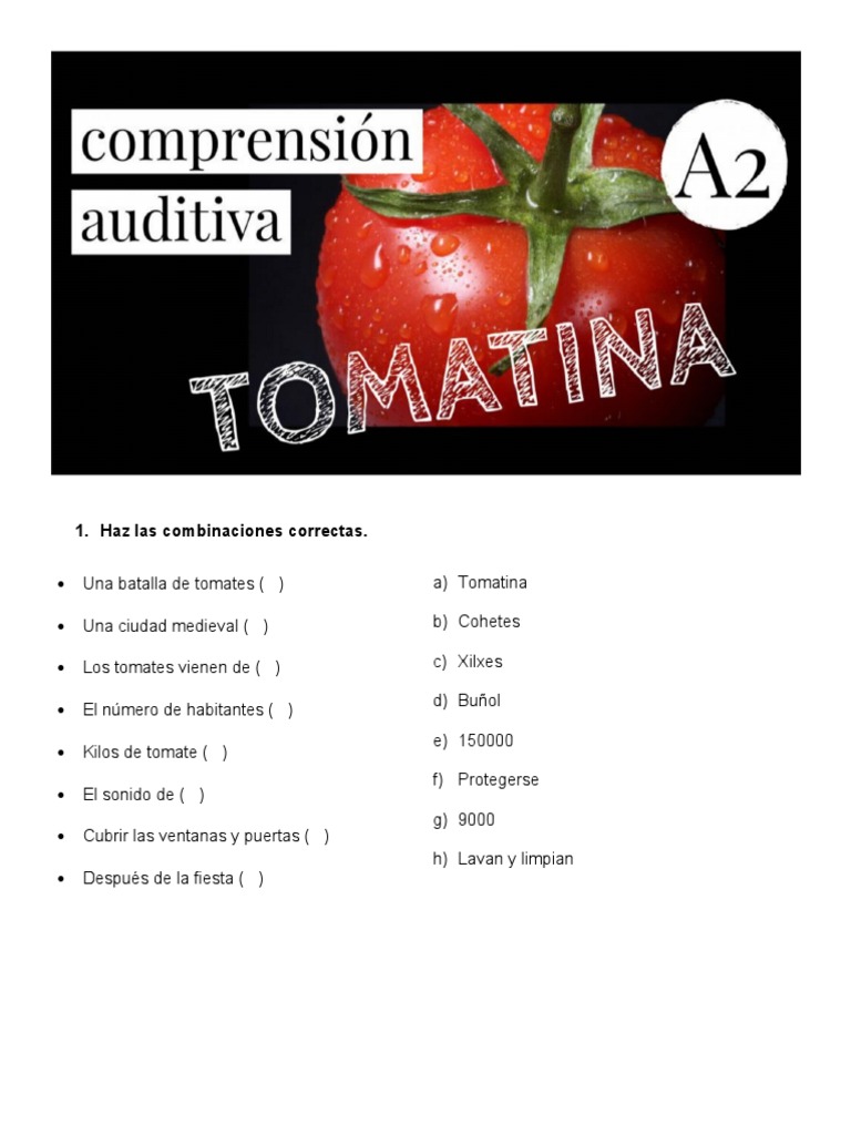 La Tomatina: Juego y Tradición | PDF