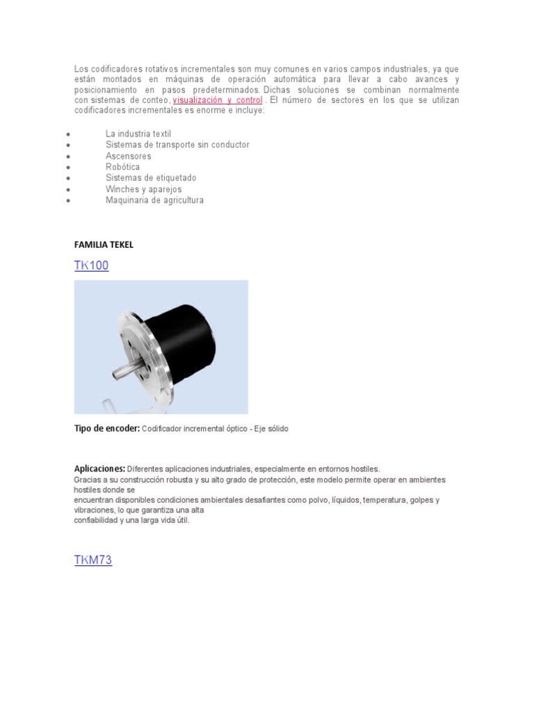 Codificadores Incrementales en Industria | PDF | Bienes manufacturados ...
