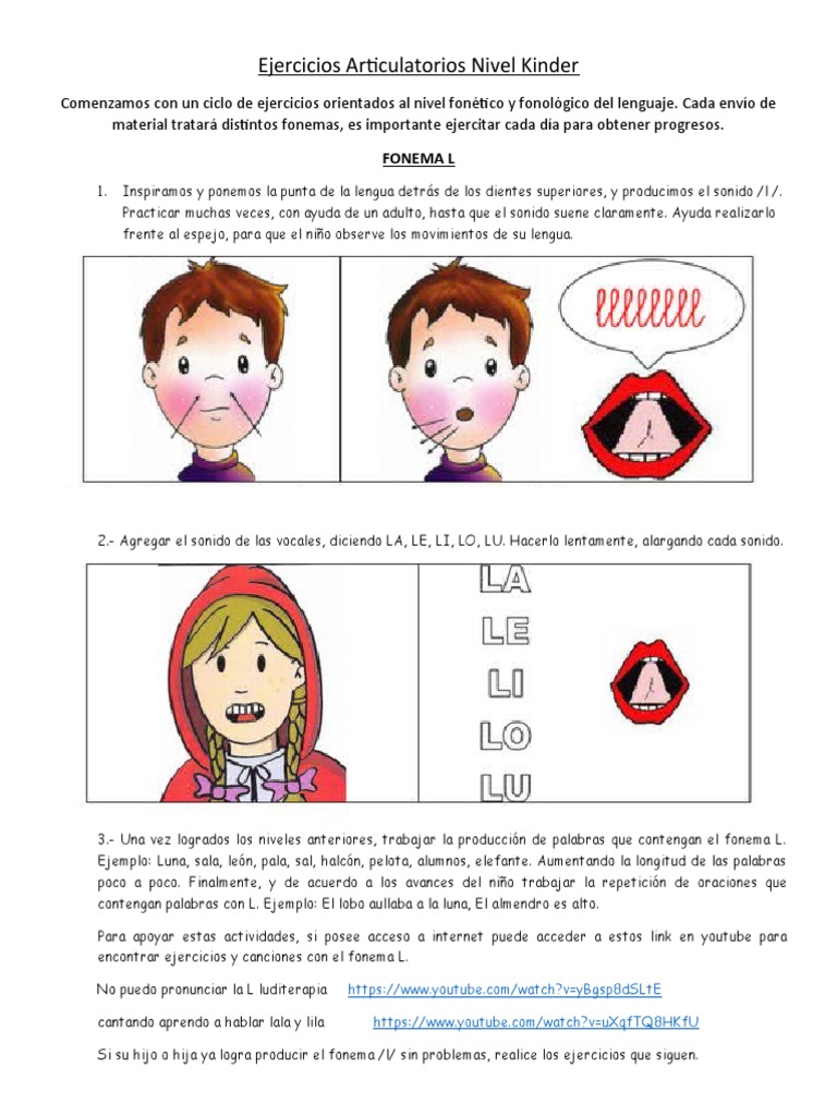 Hojas De Trabajo De Articulación Del Habla