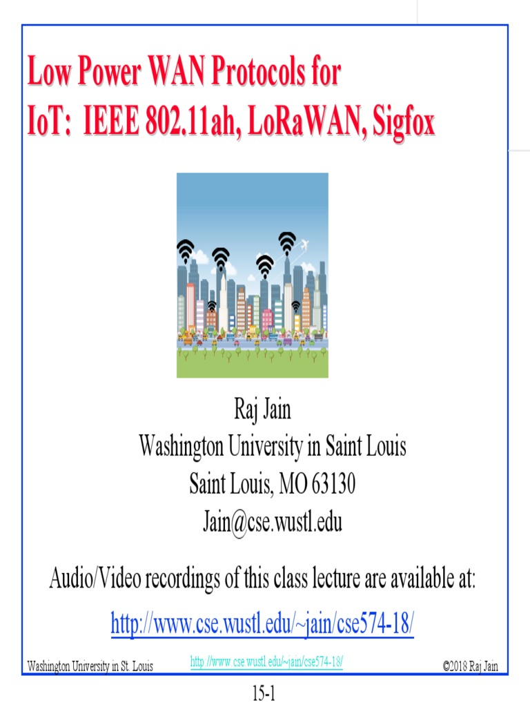 Low Power Wan Protocols For Iot: Ieee 802.11ah, Lorawan, Sigfox | PDF ...